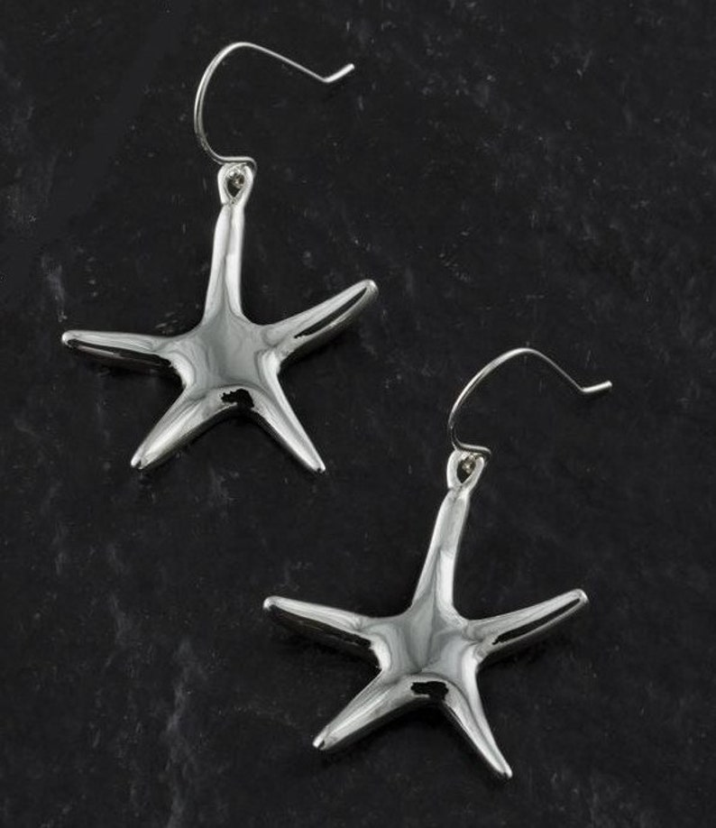 Starfish Earrings handcrafted Sterling Silver - Etsy