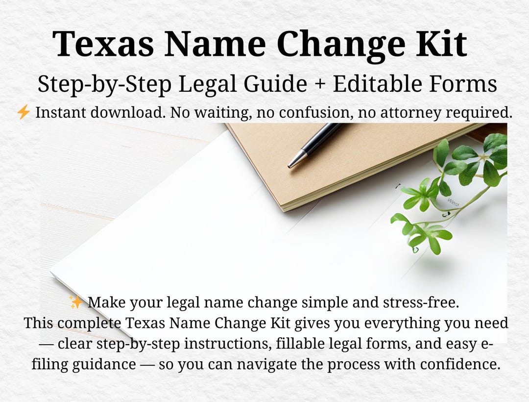Texas Name Change Kit - Etsy