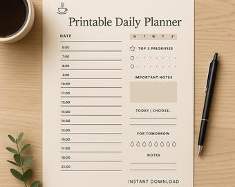 Weekly Planner Printable PDF | Minimalist Undated Planner, Productivity ...