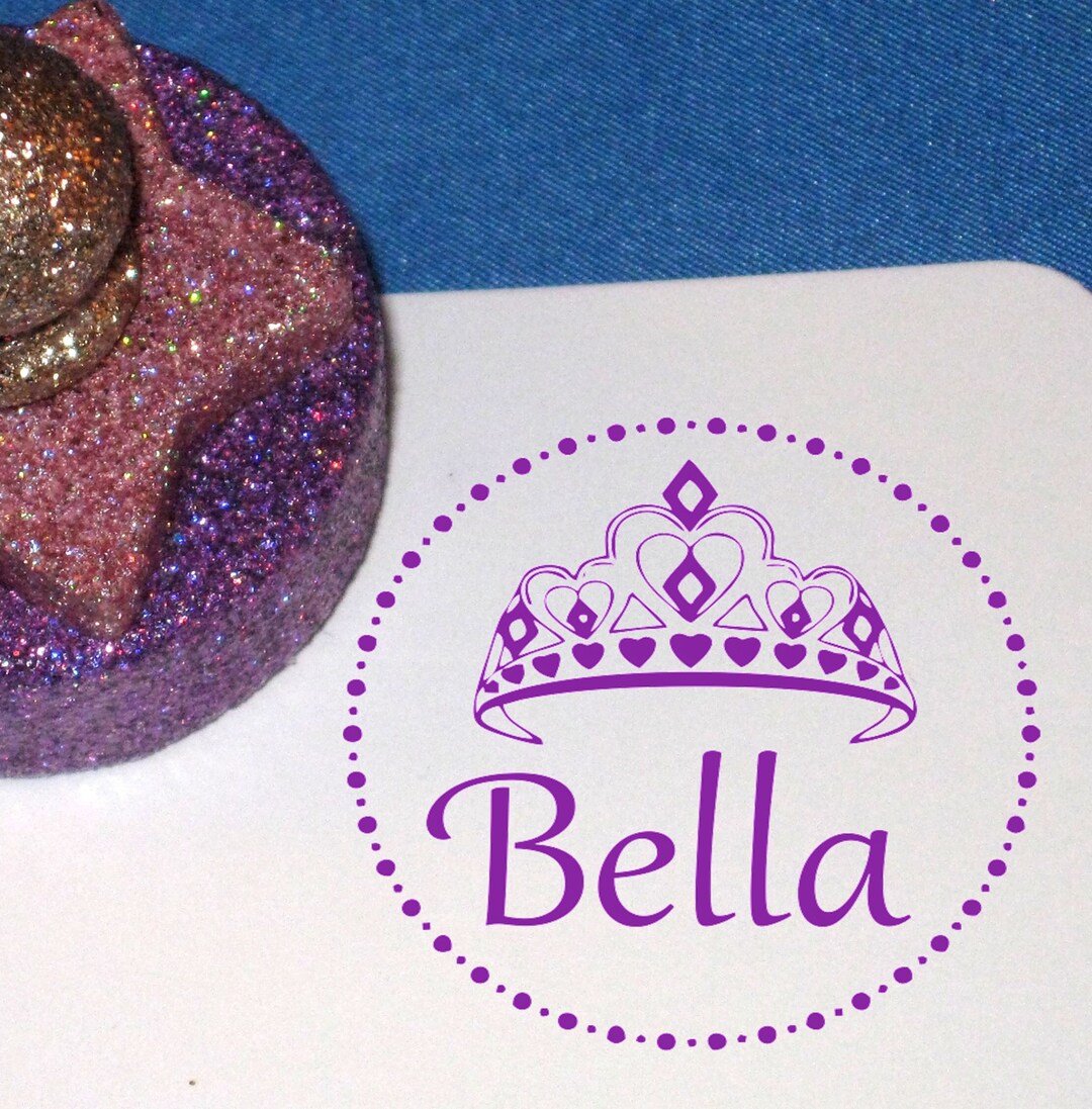 Personalized Princess Stamp, Princess Tiara Custom Stamp, Princess ...