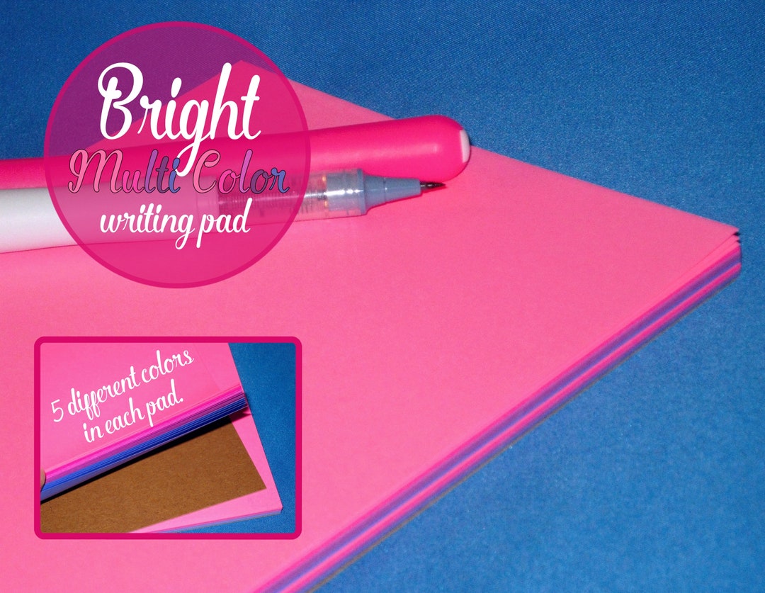 Buy Colorful Notepad for Girls, Pink to Purple Writing Paper, Blank, No ...
