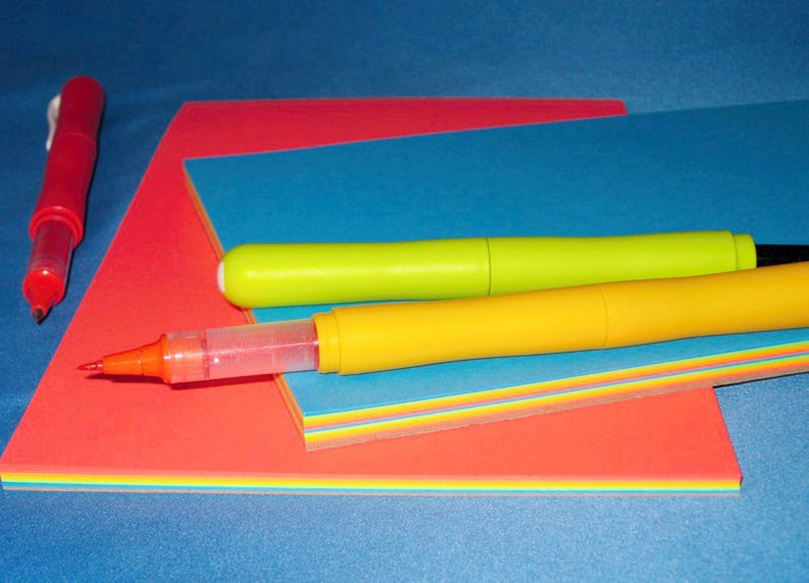 Colorful Notepad, Blank Neon Letter Writing Paper for Kids, Rainbow ...