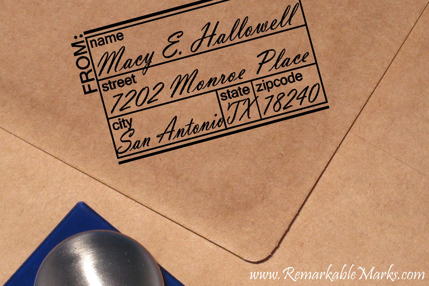 Custom Address Stamp Retro Type Personalized Return Address