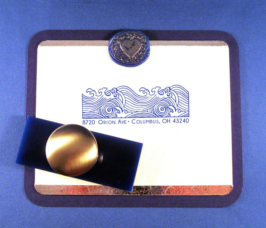 Waves Address Stamp, Ocean Return Address Stamp, Self-inking Waves ...