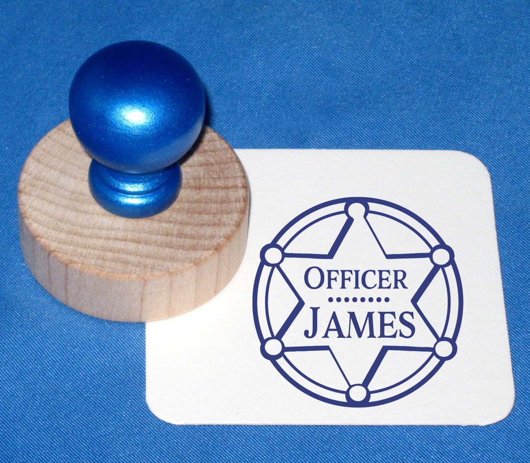 Police Officer Stamp for Kids, Sheriff Kids Stamp, Personalized Name ...