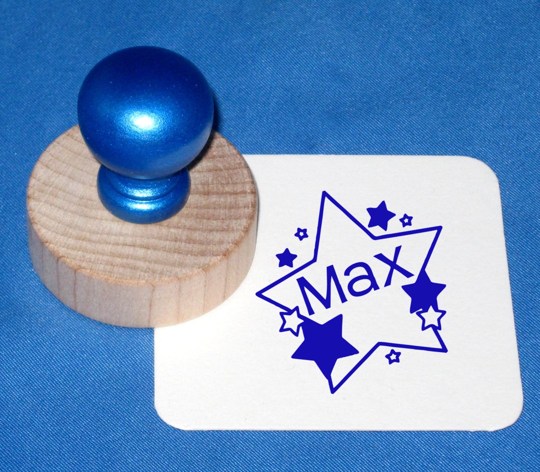 Star Name Stamp Kids Custom Stamp Kids Stationery Stocking - Etsy