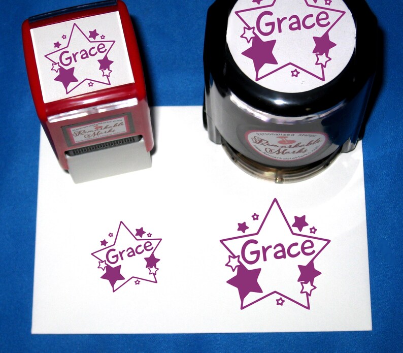 Star Name Stamp Kids Custom Stamp Kids Stationery Stocking - Etsy