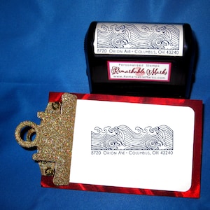 Waves Address Stamp, Ocean Return Address Stamp, Self-inking Waves ...