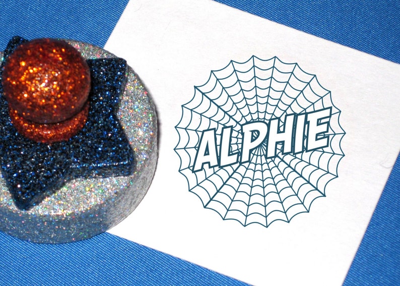 Spider Personalized Gift, Spiderweb Rubber Stamp, Spider Man Name Stamp ...