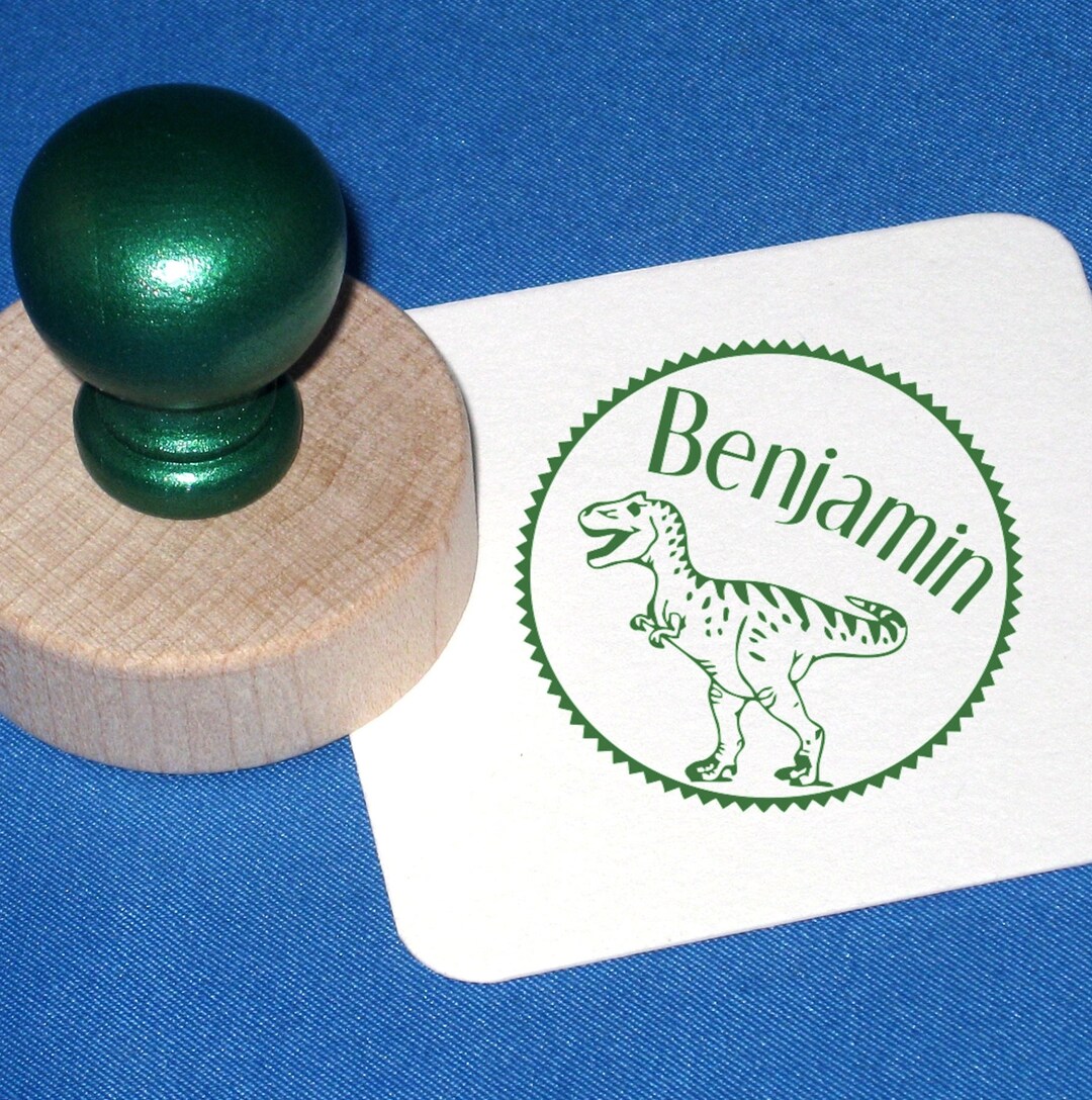 Dinosaur Name Stamp, T-rex Personalized Stamp, Tyrannosaurus Rex Stamp ...