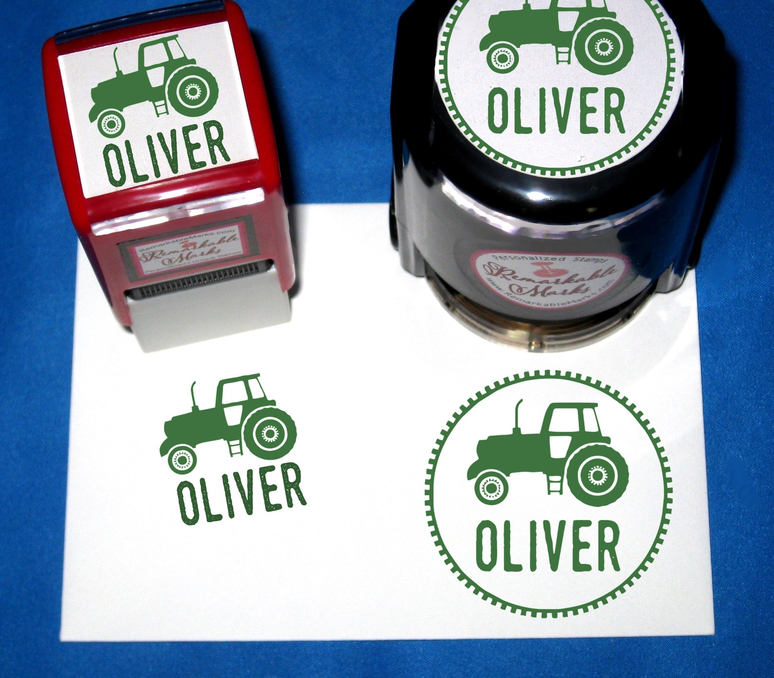 Tractor Name Stamp, Personalized Stamp, Farmer Birthday, Tractor ...