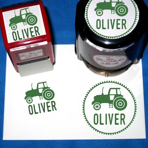 Tractor Name Stamp, Personalized Stamp, Farmer Birthday, Tractor ...