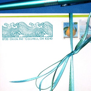 Waves Address Stamp, Ocean Return Address Stamp, Self-inking Waves ...