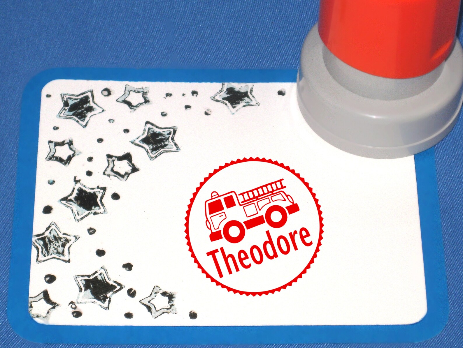 Fire Engine Child's Personalized Stamp, Name Stamp, Fire Truck Gift ...