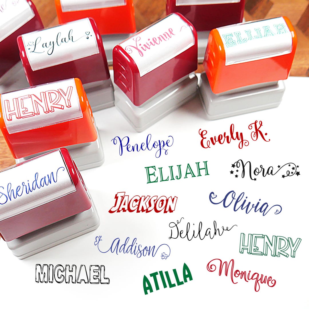Kids Name Stamp Self Inking, Custom Childs Name Stamp, Self-inking Name ...
