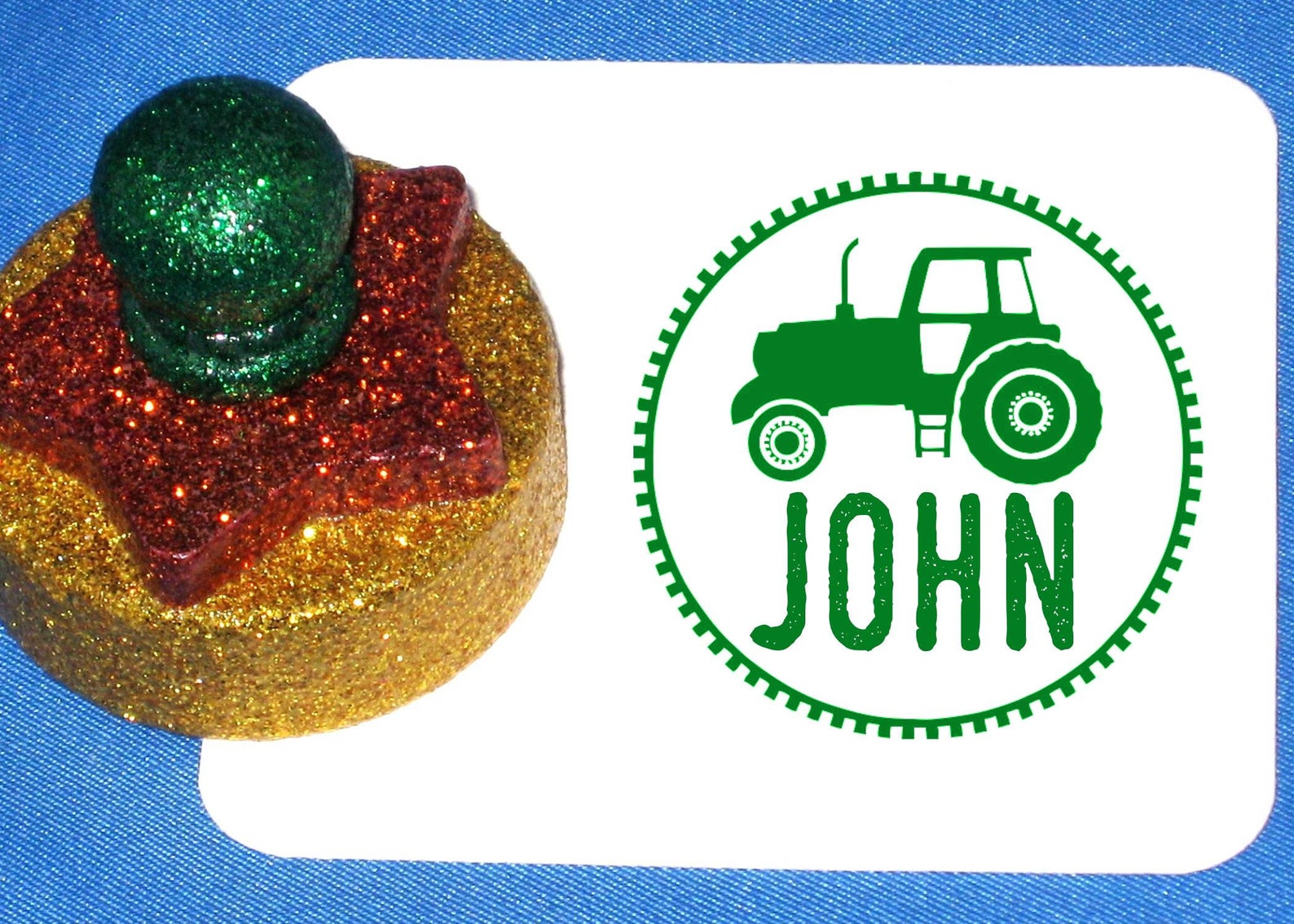 Tractor Name Stamp, Personalized Stamp, Farmer Birthday, Tractor ...