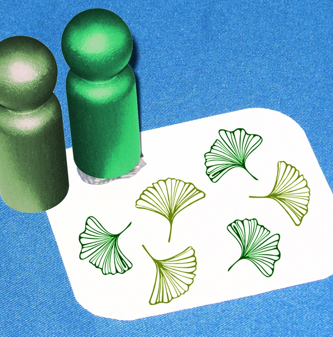 Ginkgo Leaf Stamps Cute Little Ginkgo Peg Stamps Leaf Stamp Set Small ...