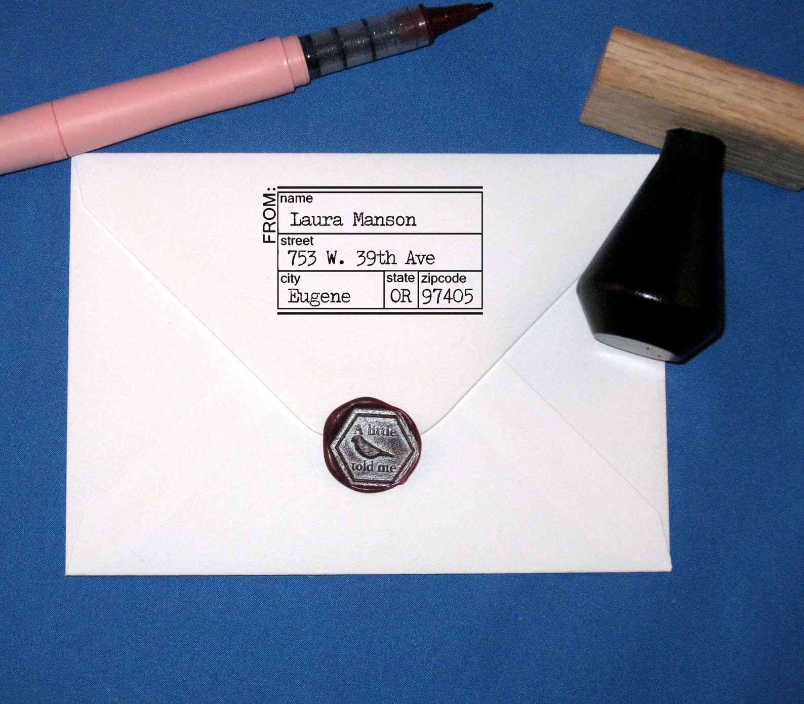 Custom Address Stamp, Type-written Retro Form Style, Personalized ...
