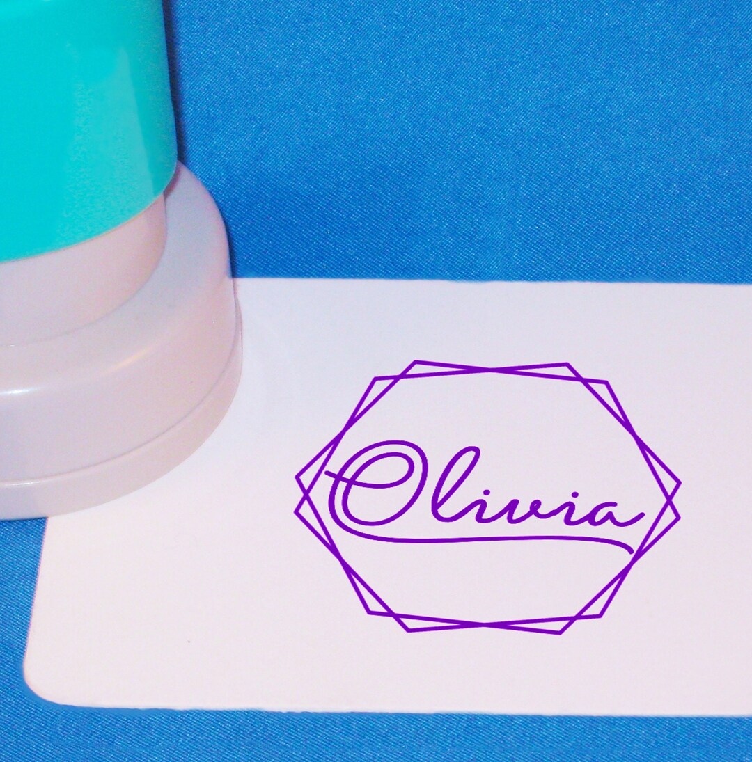 Name Stamp for Kids Geometric Stamp Personalized Gift for Teen, Hexagon ...