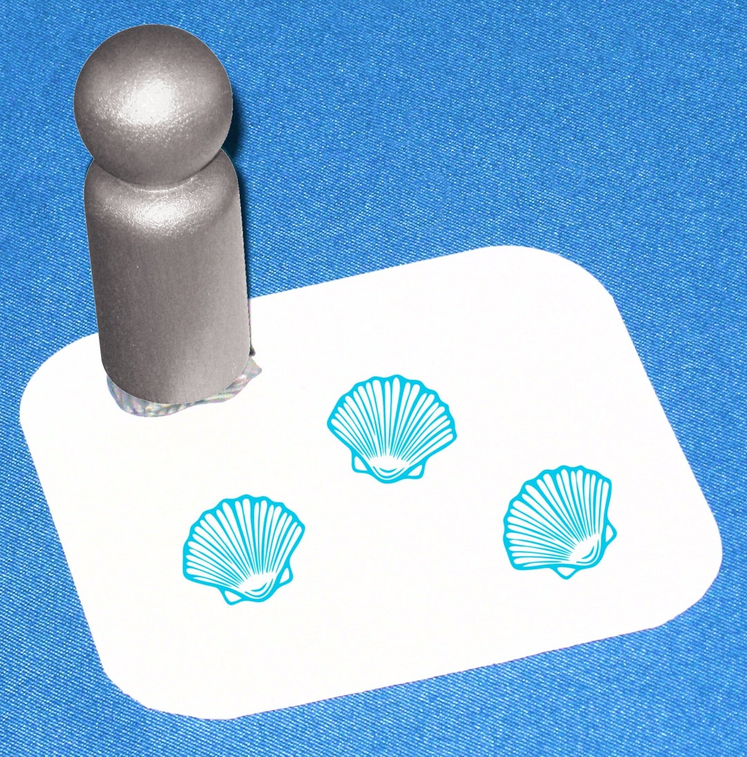 Scallop Shell Rubber Stamp, Small Seashell Stamp, Sea Shell Little ...