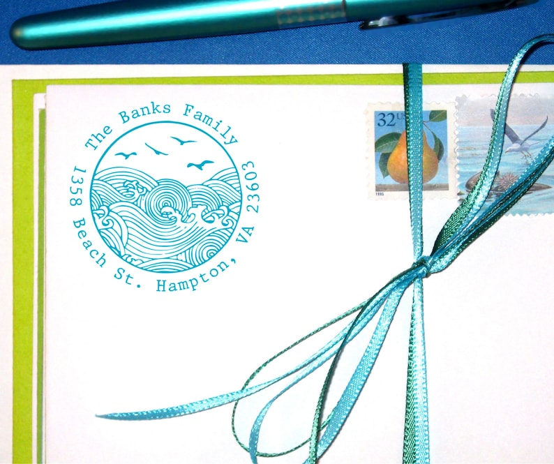 Waves Return Address Beachfront Property Address Stamp - Etsy