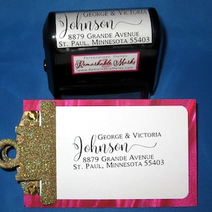 Modern Calligraphy Address Stamp, Custom Address Stamp, Modern Script ...