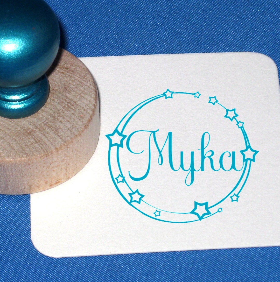 Stars Name Stamp, Custom Star Stamp for Kids, Swirling Stars Stamp ...