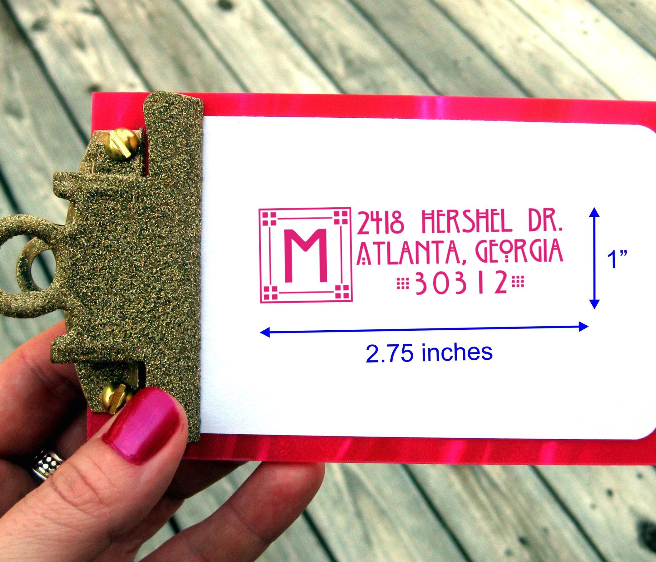 Custom Craftsman Style Monogram Stamp Handle Address Stamp | Etsy