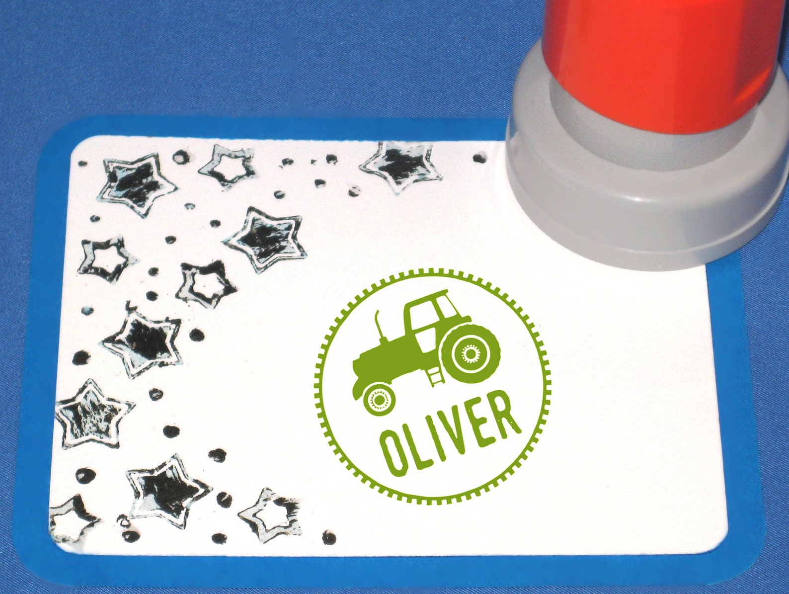 Tractor Name Stamp, Personalized Stamp, Farmer Birthday, Tractor ...