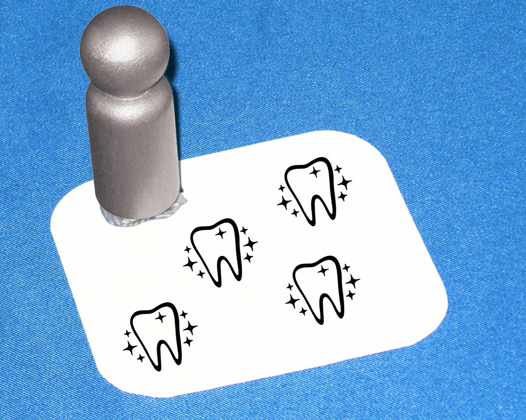 Tooth Rubber Stamp, Sparkling Tooth Stamp, Dentist Appointment, Tooth ...