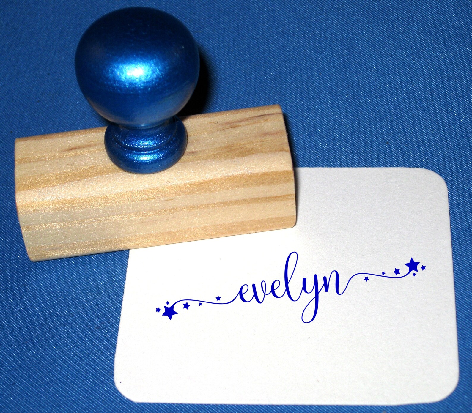 Stars Personalized Stamp Self Inking Name Stamp Calligraphy | Etsy