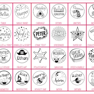 Kids Name Stamp, Childs Name Stamp, Personalized Gift for Kids Rubber ...