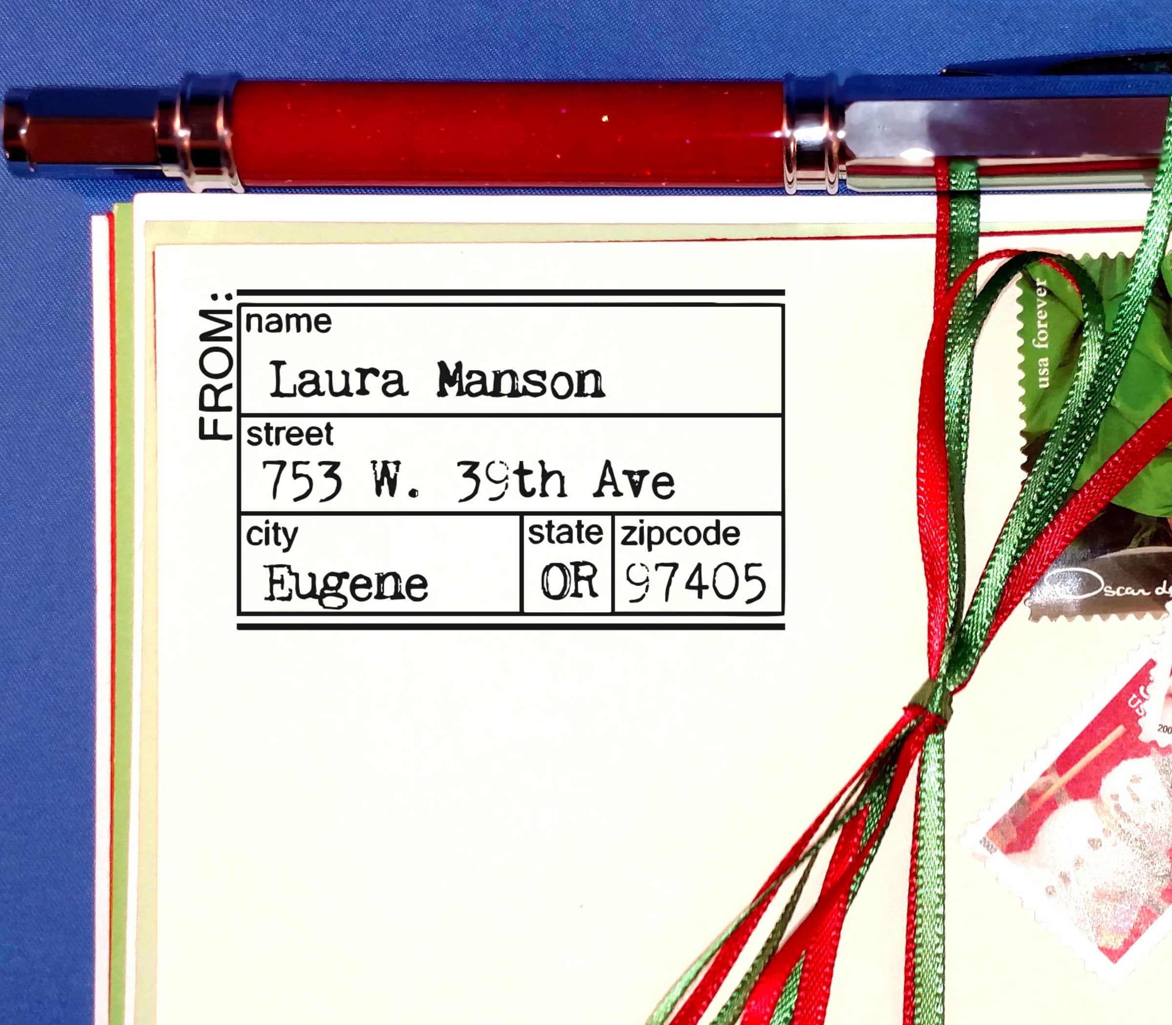Custom Address Stamp, Type-written Retro Form Style, Personalized ...