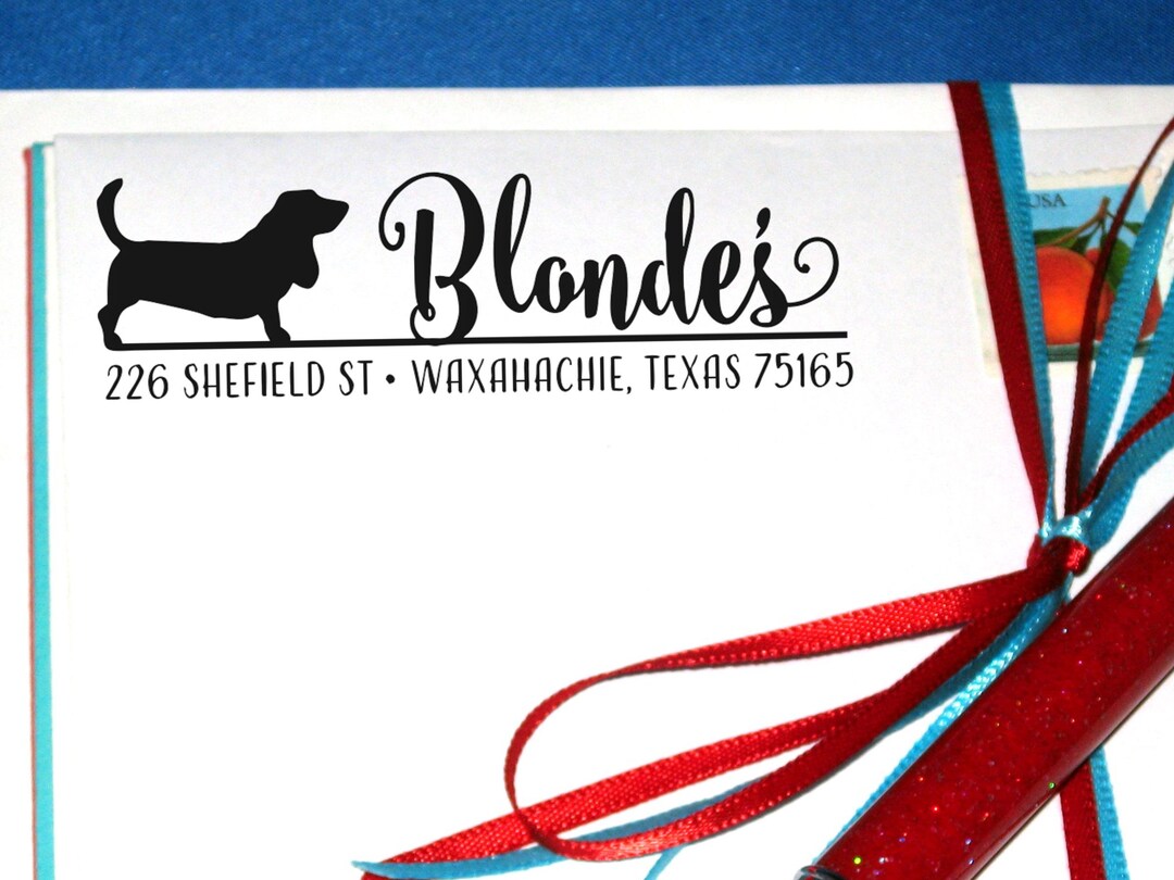 Basset Hound Stamp Self-inking Basset Hound Address Stamp - Etsy