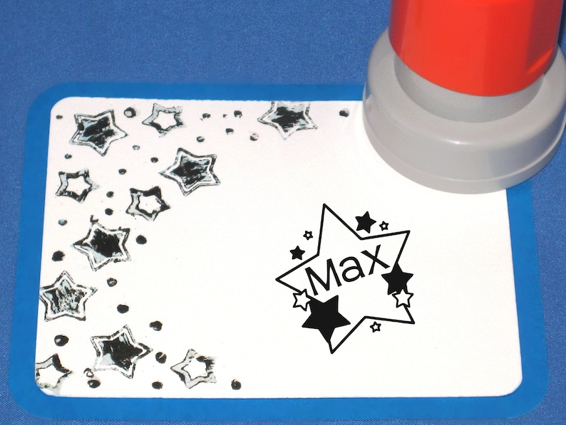 Star Name Stamp Kids Custom Stamp Kids Stationery Stocking - Etsy