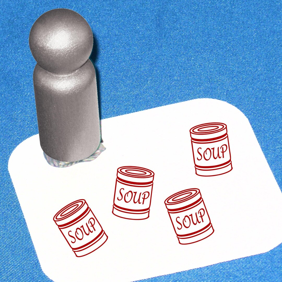 Can of Soup Stamp, Little Soup Can Rubber Stamp, Tin Can Stamp, Little ...