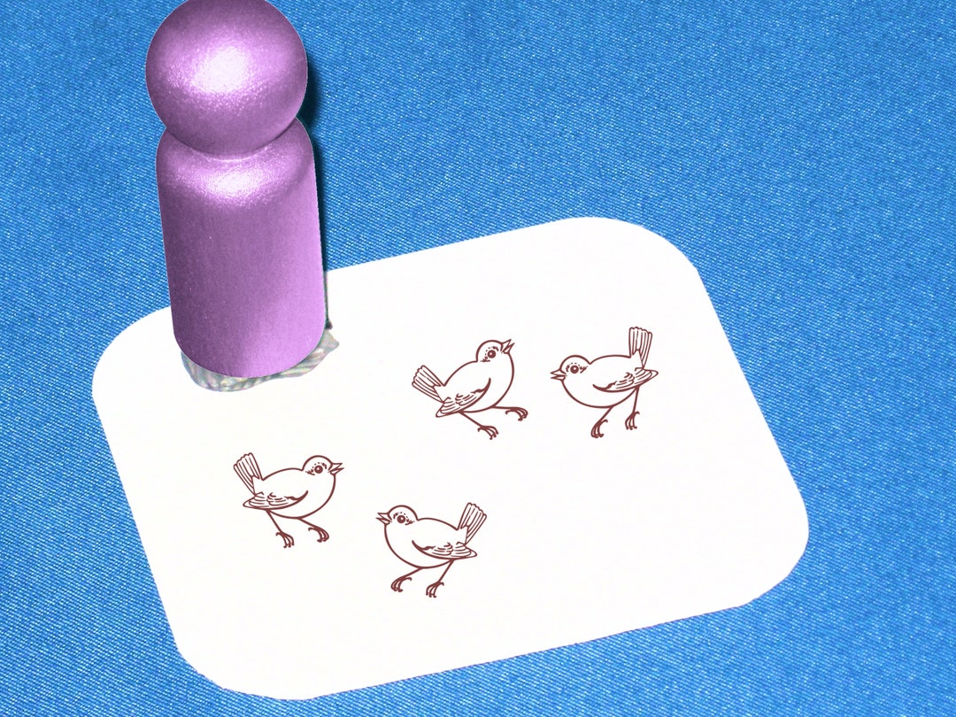 Little Bird Stamp Cute Bird Peg Stamp Birdie Journaling Stamp Mini ...