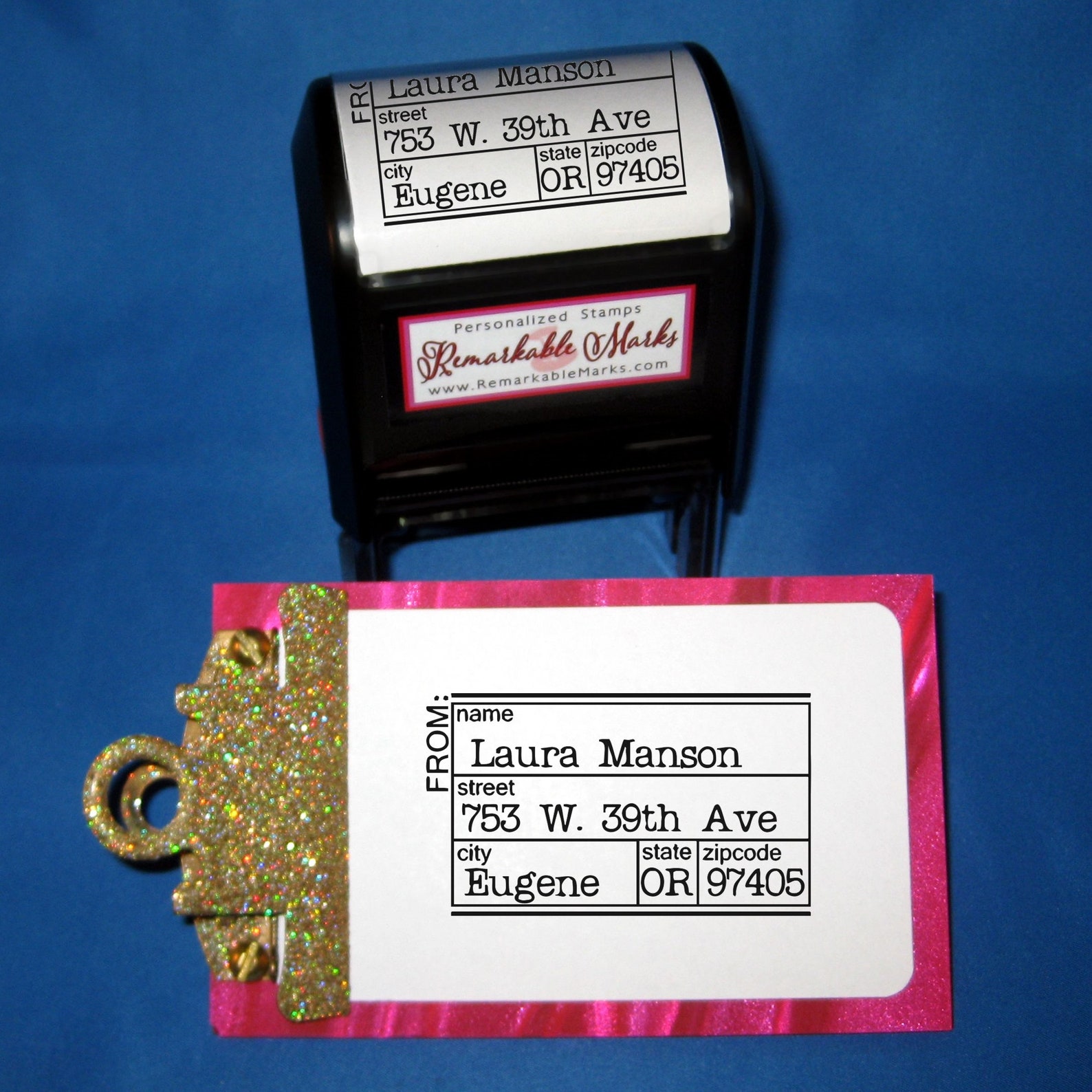 Custom Address Stamp, Type-written Retro Form Style, Personalized ...