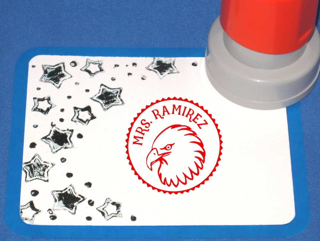 Eagle Personalized Stamp, Bald Eagle Stamp, School Mascot, Eagles ...