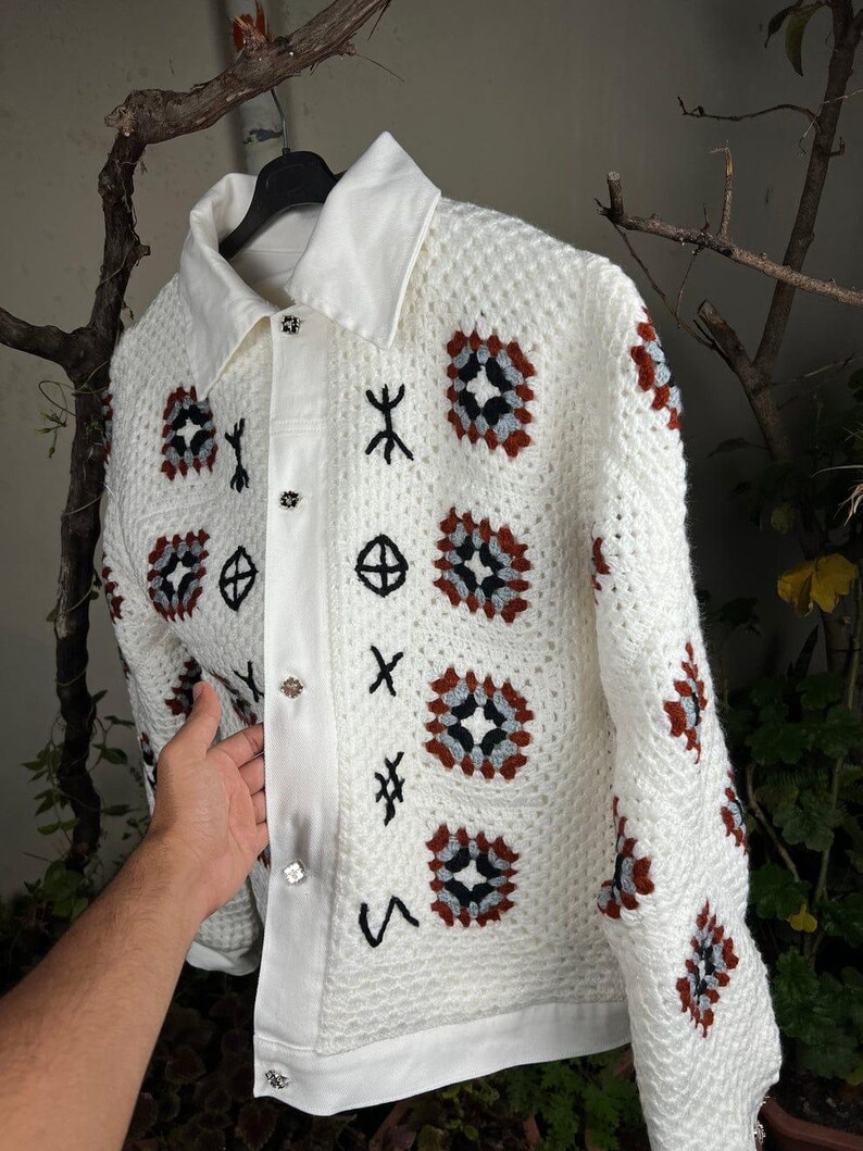 Atlas Symbols Jacket Crochet Jacket a Handmade Moroccan One-symbol of ...