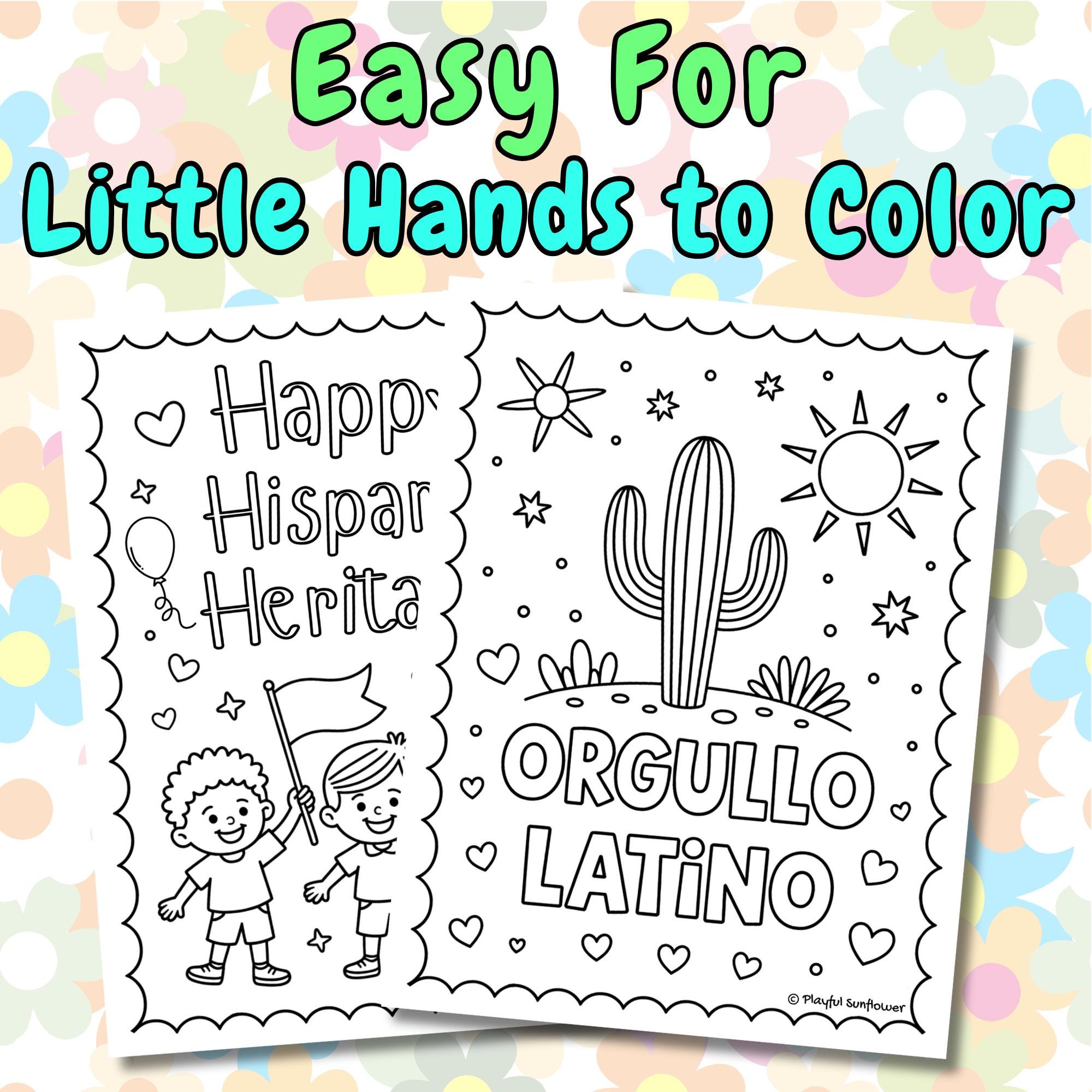 Hispanic Heritage Month Coloring Pages Fun Spanish Bulletin Board ...
