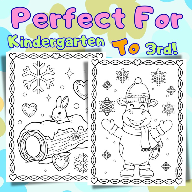 Winter Holiday Coloring Sheets Animals Book Mindfulness Kindergarten ...