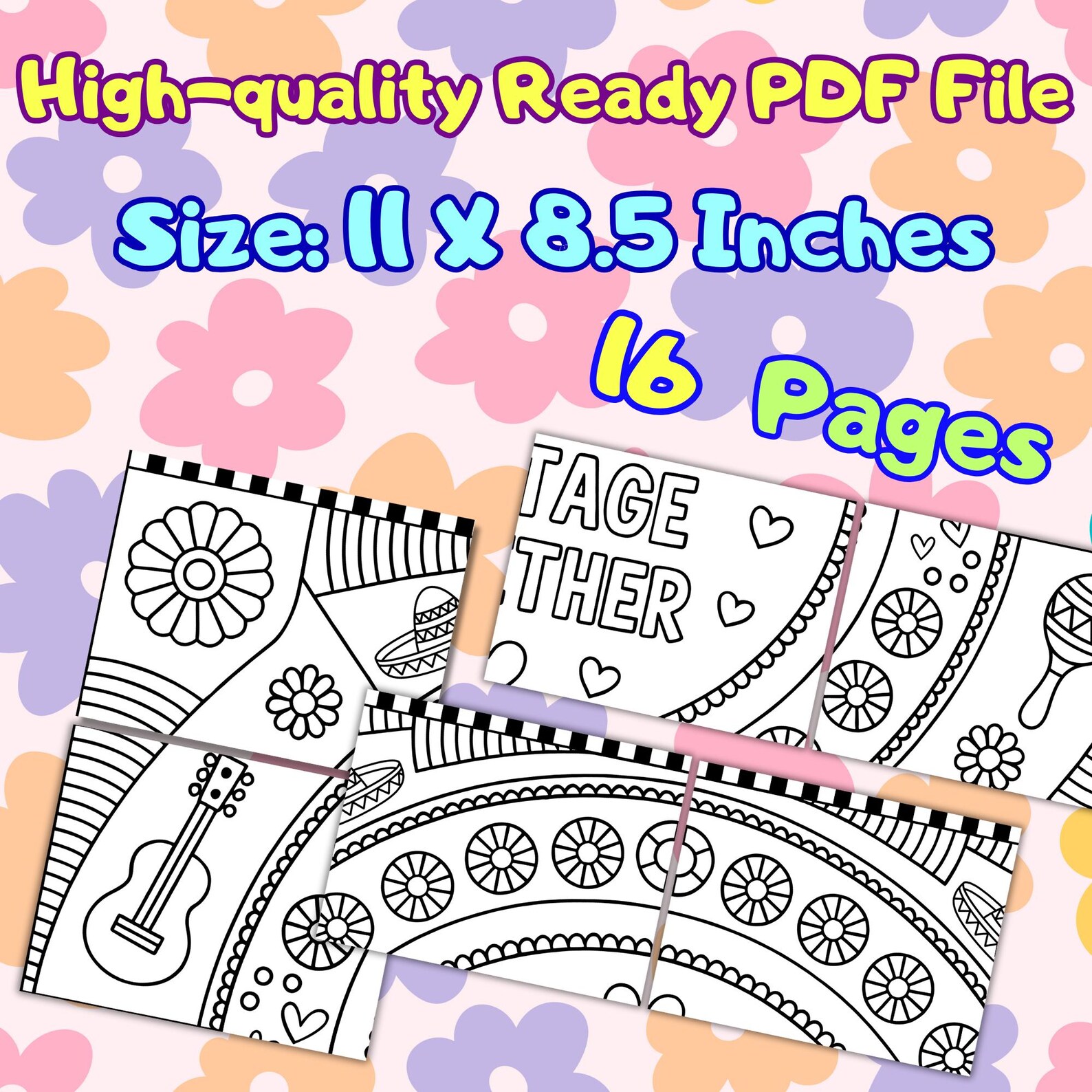 Hispanic Heritage Month Collaborative Poster Coloring Pages Craft ...