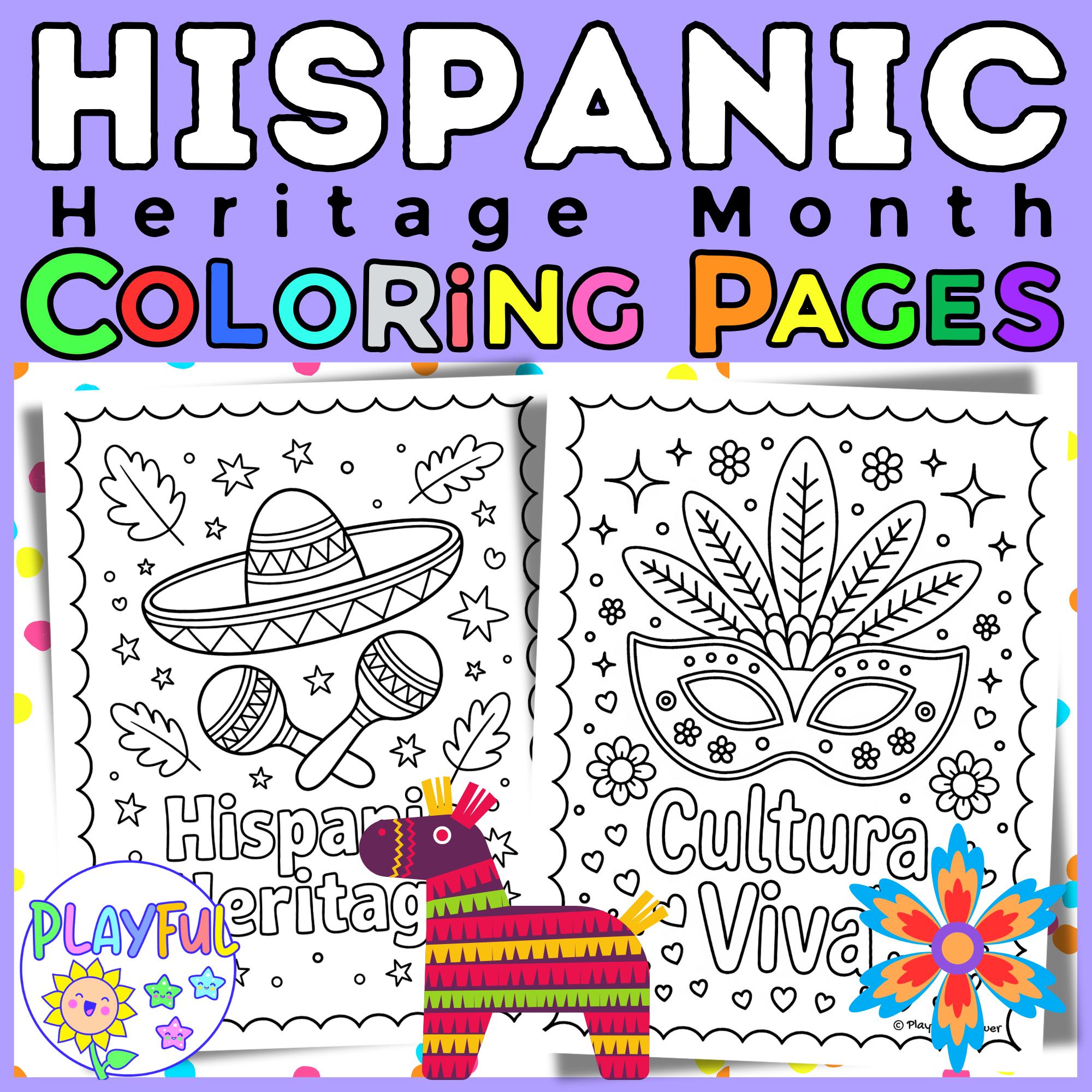 Hispanic Heritage Month Coloring Pages Fun Spanish Bulletin Board ...