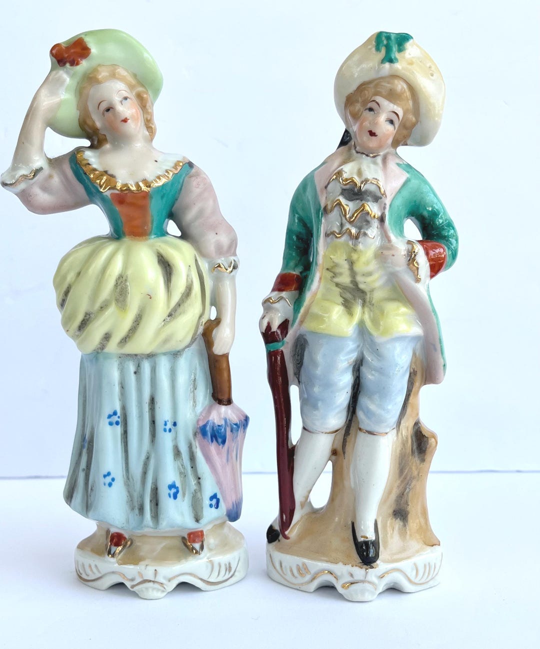 French Regency Porcelain Figurines Hand Painted Pastel Colors and ...