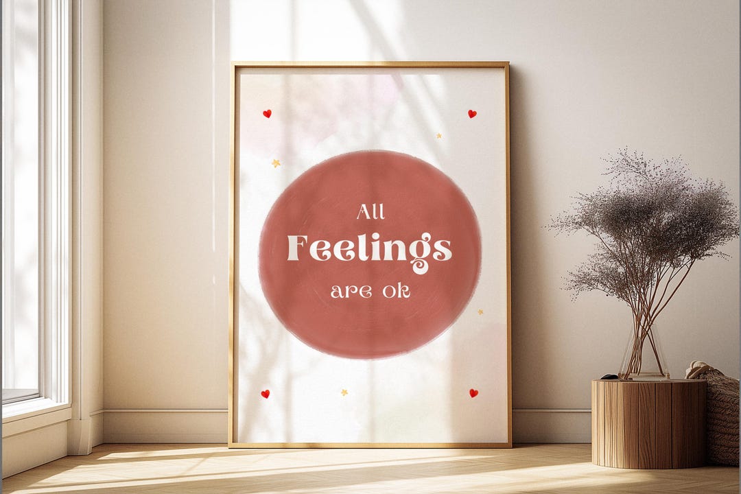 All Feelings Are Ok Poster for Kids – Mindfulness & Therapy Wall Art ...