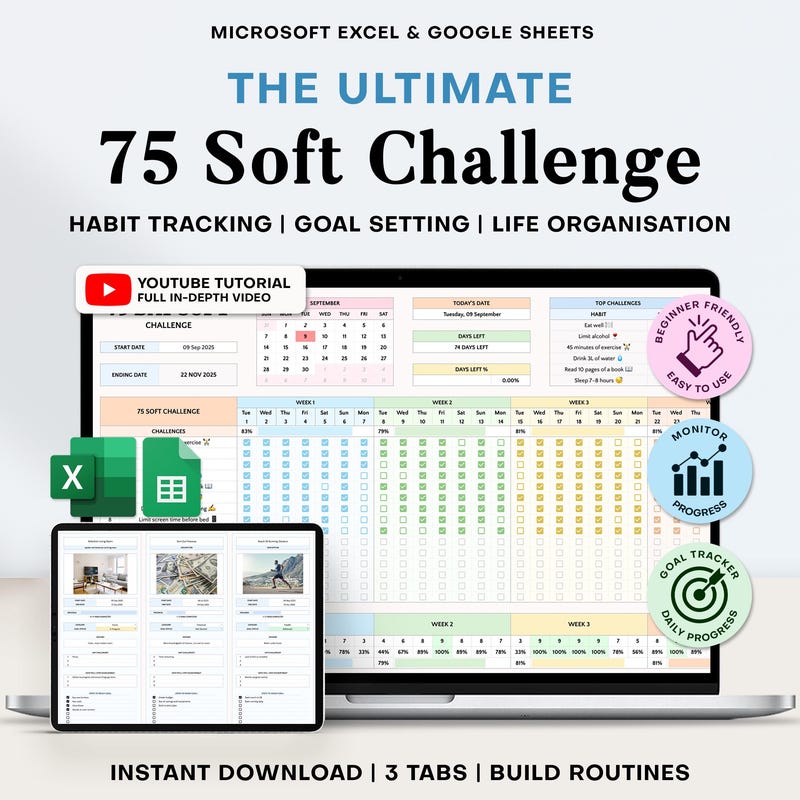 Challenge Excel Spreadsheet - Etsy UK