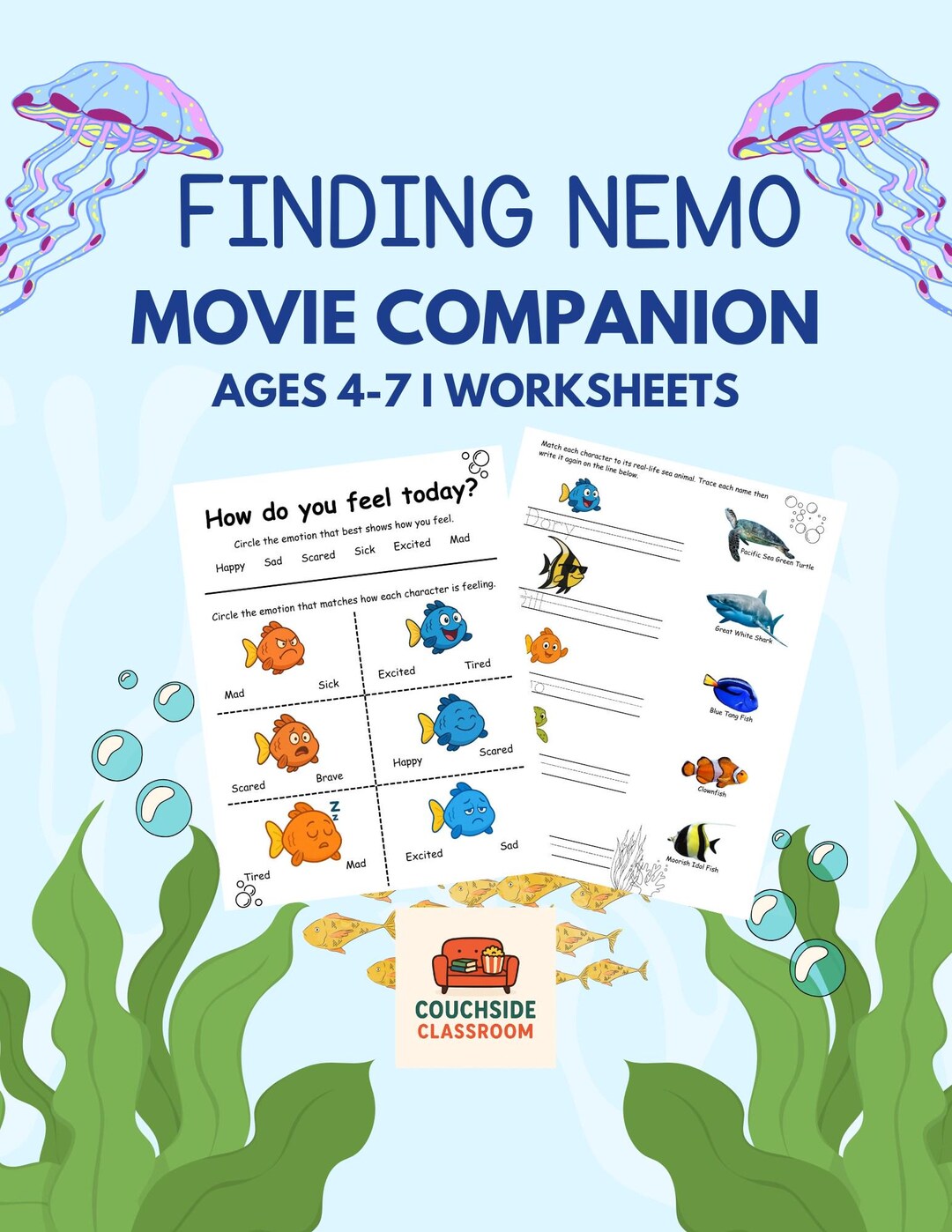 Finding Nemo Homeschool Movie Companion Unit Ages 4-7 3-day Basic Pack ...