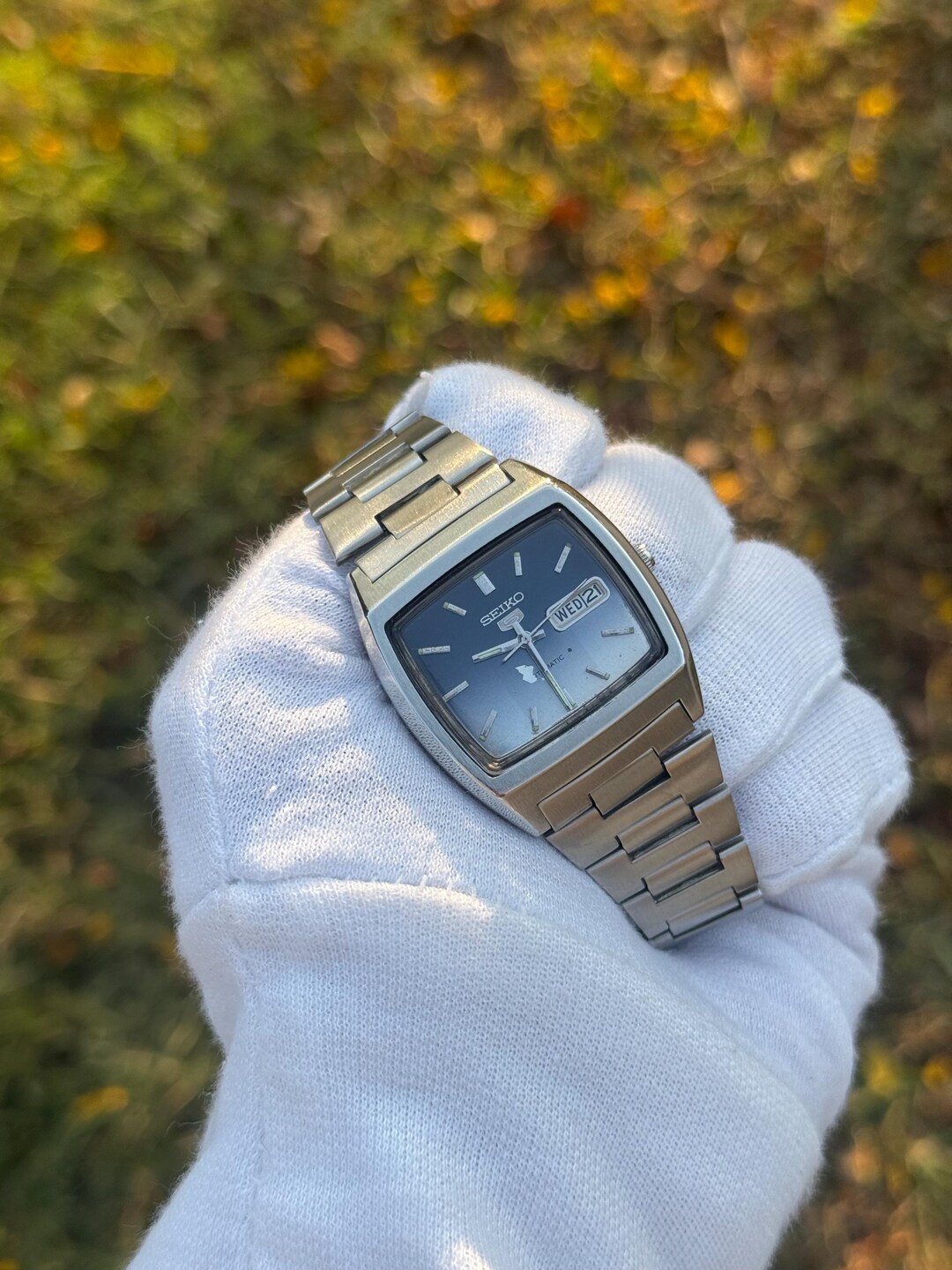 Vintage Seiko 5 Automatic 6319 – Blue Gradient Dial Stripe Patterned ...
