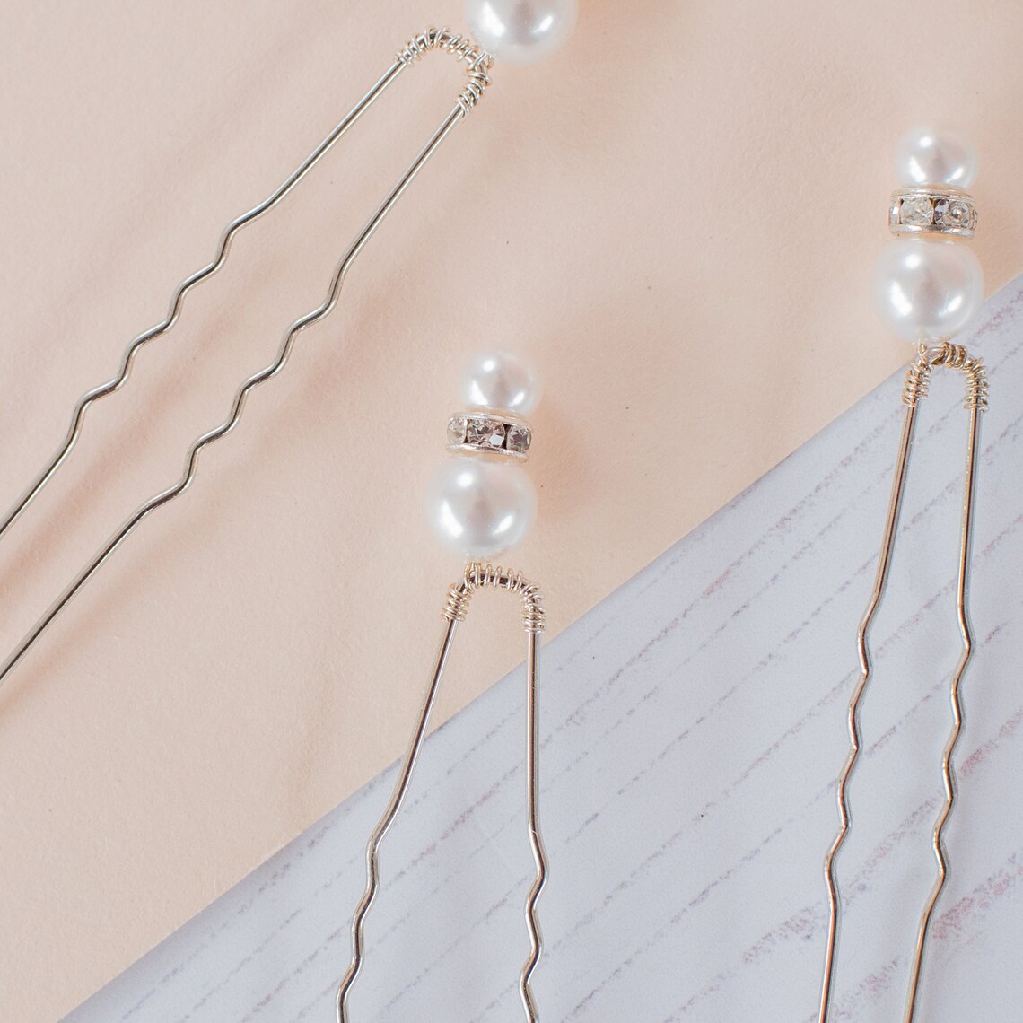 Pearl Wedding Pins Pearl and Crystal Bridal Pins Rhinestone - Etsy